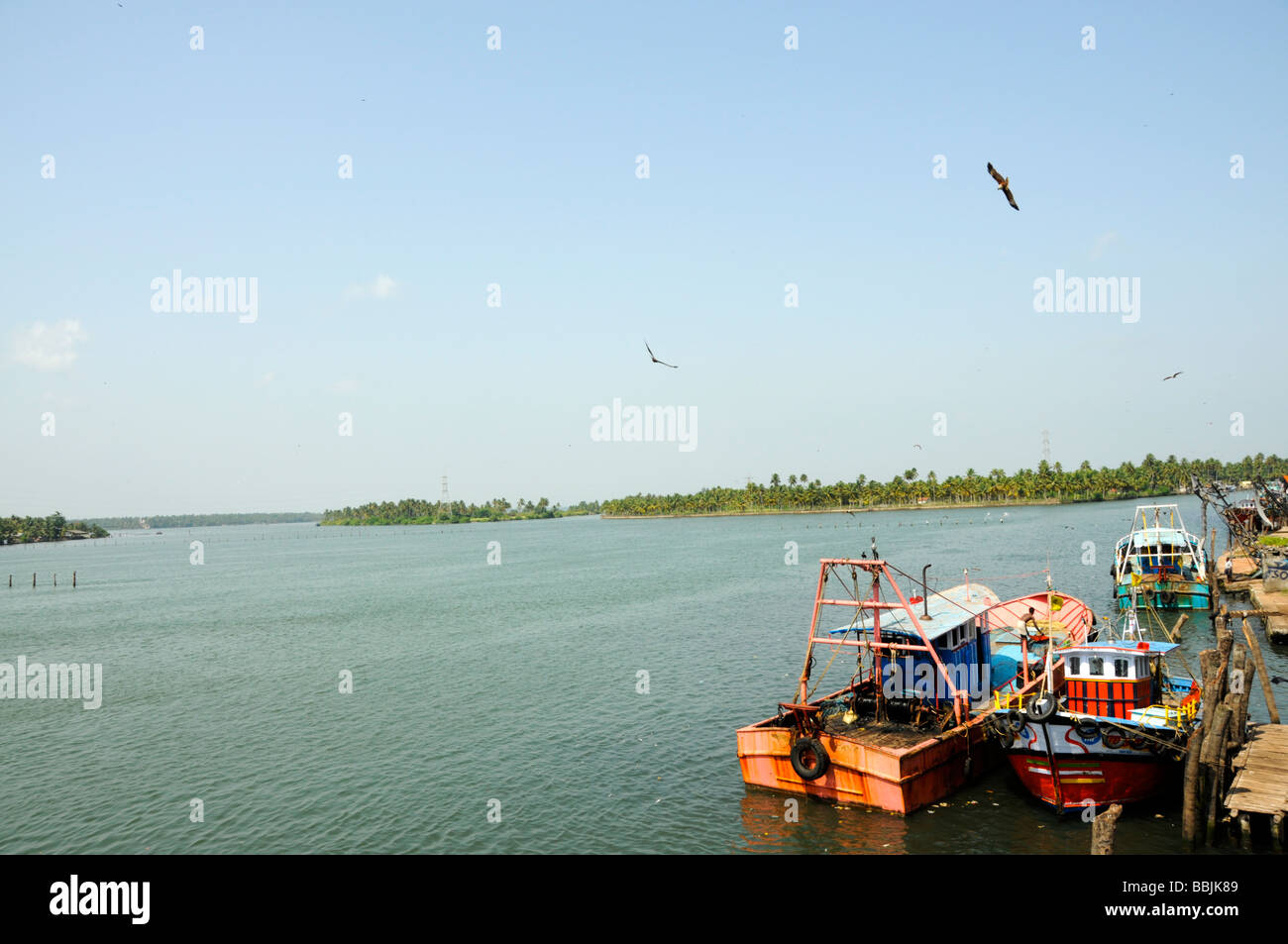 Fishing boat kerala harbour india stranded trawler fishing hi-res stock ...