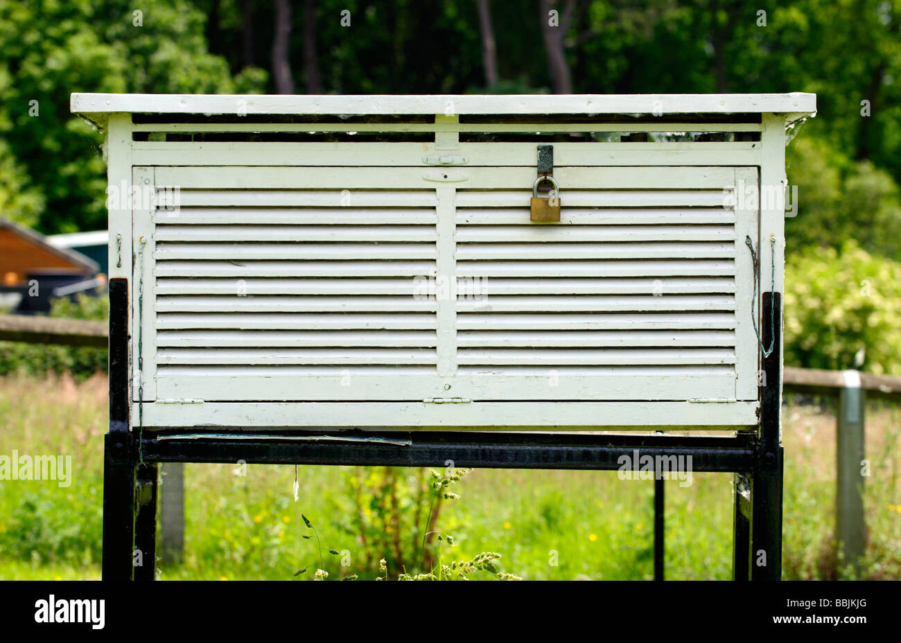 Weather station (Stevensons Screen Stock Photo - Alamy