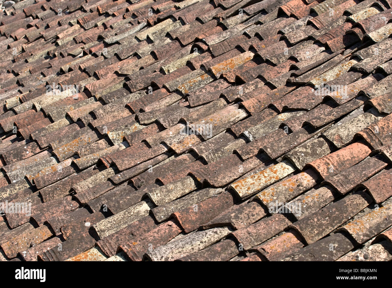 close up of old tiled roof texture Stock Photo - Alamy