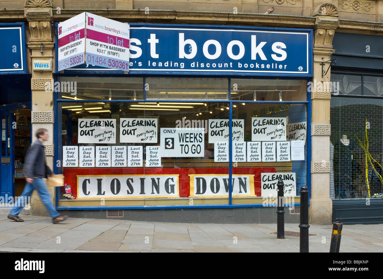 Bookshop closing down with a clearance sale Stock Photo - Alamy