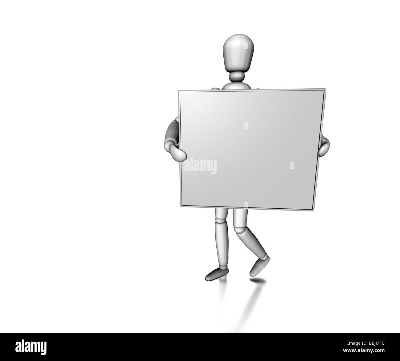 Figure holding sign Stock Photo - Alamy