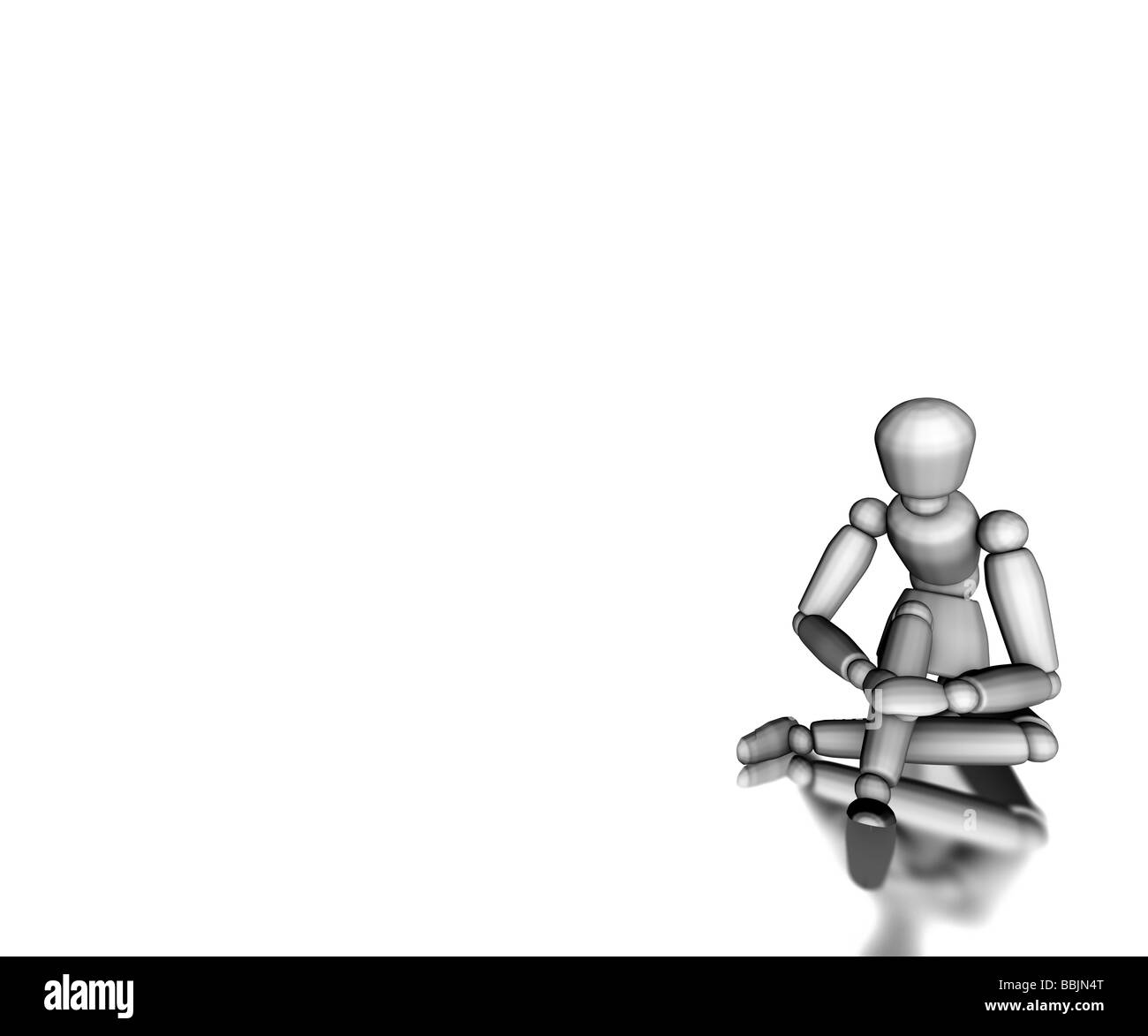 Figure sitting on white floor posing Stock Photo - Alamy