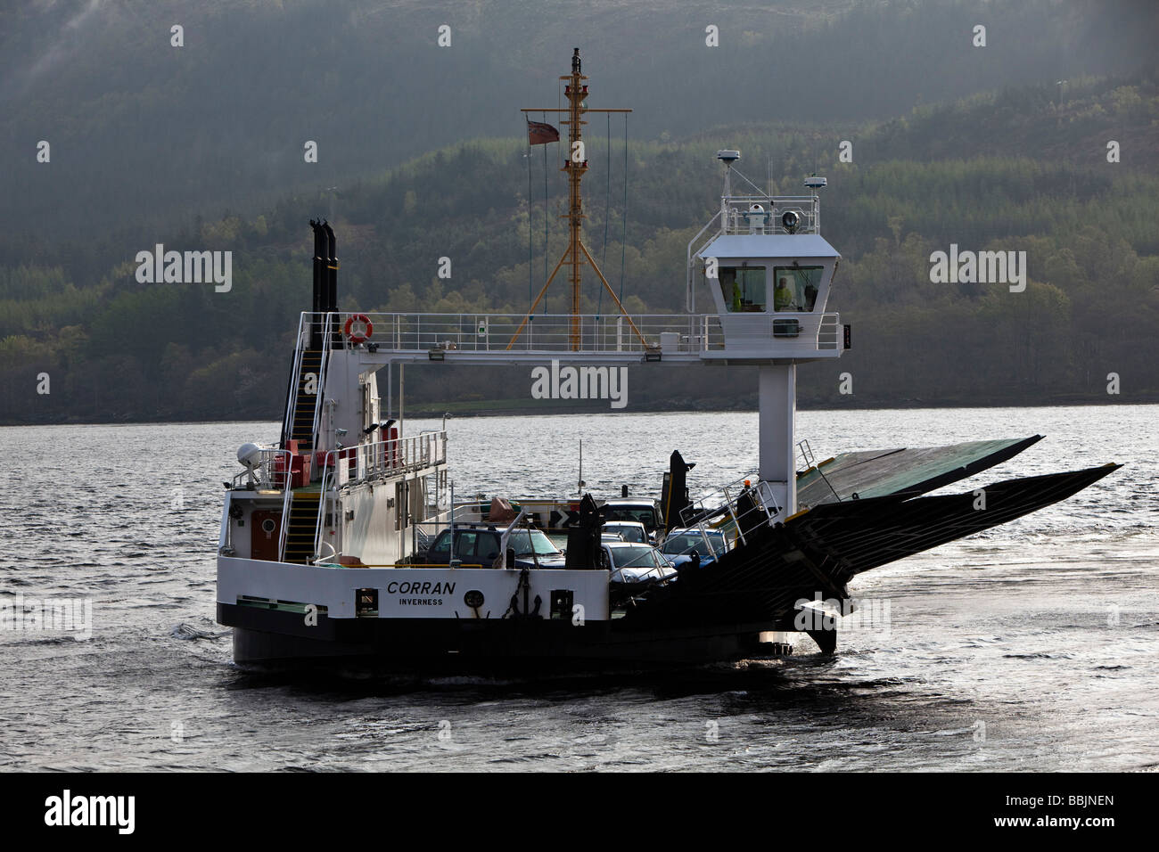The Corran Ferry travelling between Corran and Inchcree on Loch Linnhe ...
