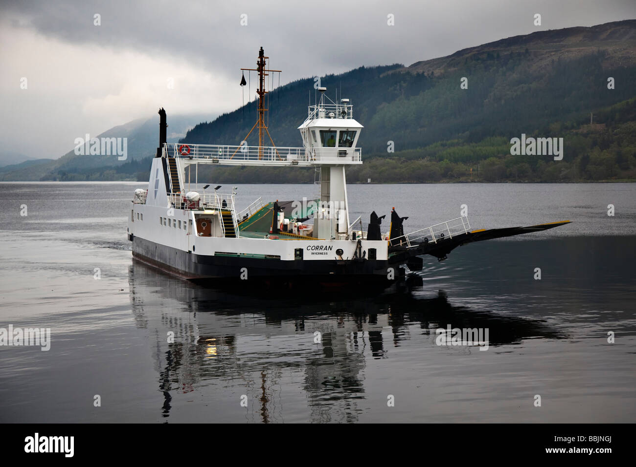 The Corran Ferry travelling between Corran and Inchcree on Loch Linnhe ...