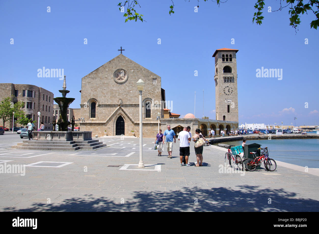 Mandraki Harbour, City of Rhodes, Rhodes, Dodecanese, Greece Stock ...