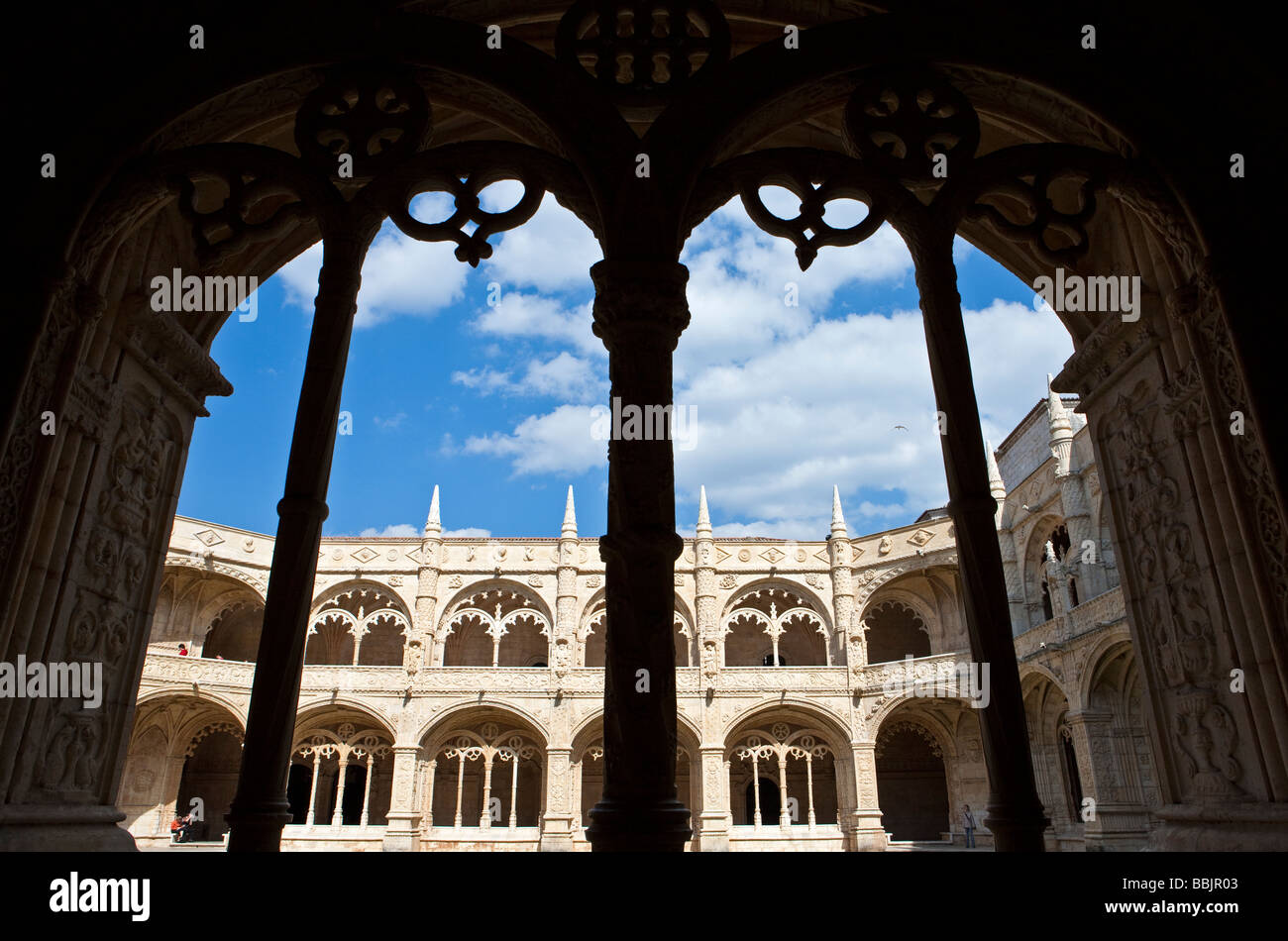 Lisbon the cloister of the monastry of Jeronimos de Belem Stock Photo ...