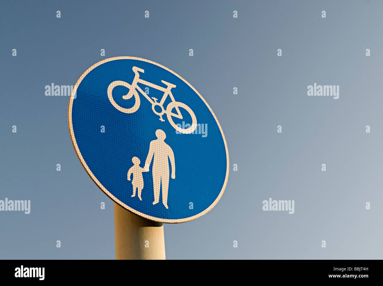 a pavement sharing bike and pedestrian sign in birmingham england Stock ...