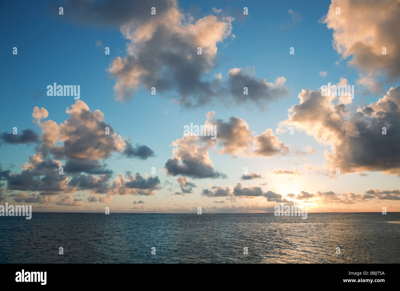 Tropical Sky with Cloudscape and Sun Rarotonga Cook Islands Polynesia ...
