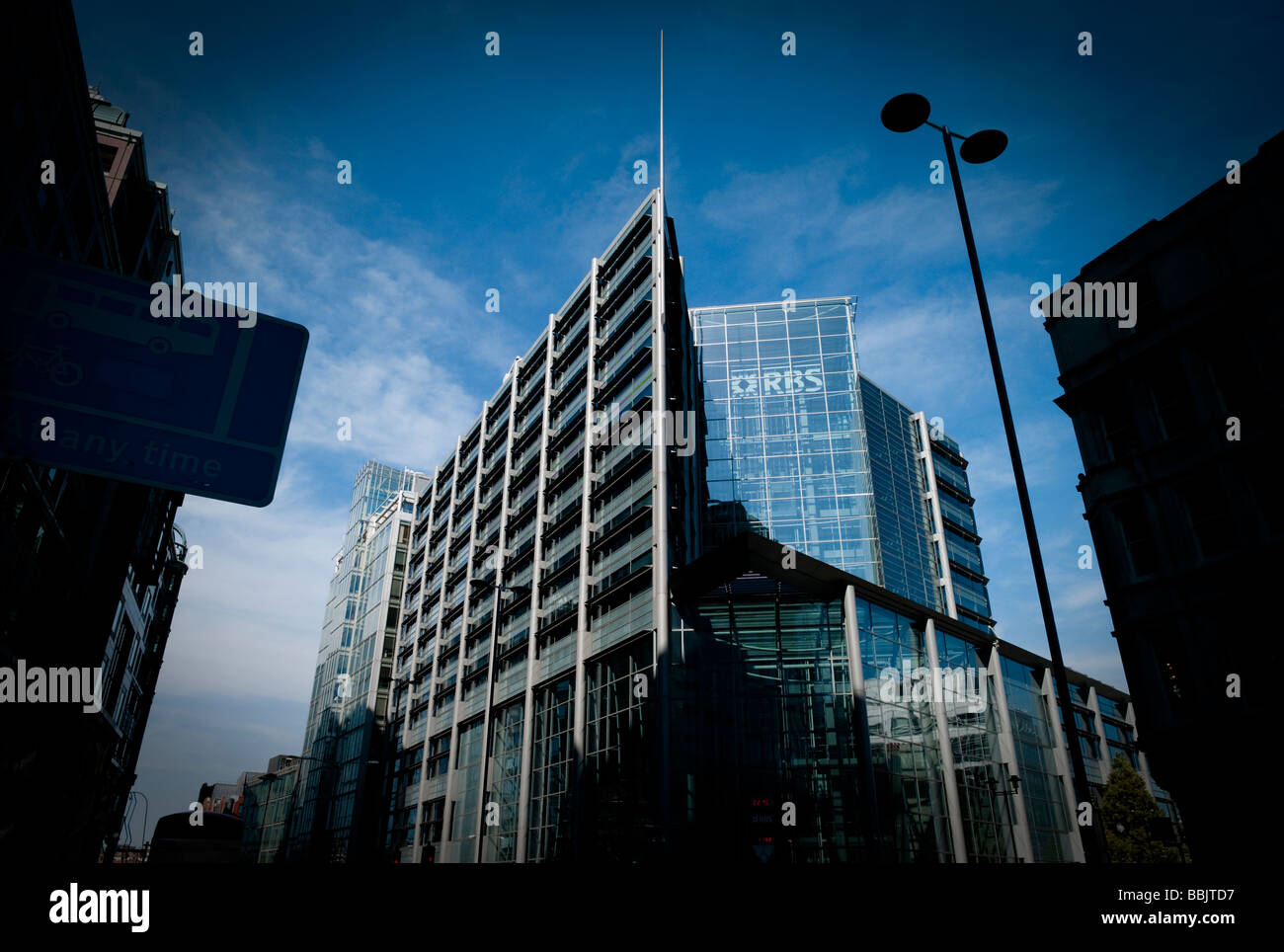 View of the RBS office building near Liverpool Street in the East end ...