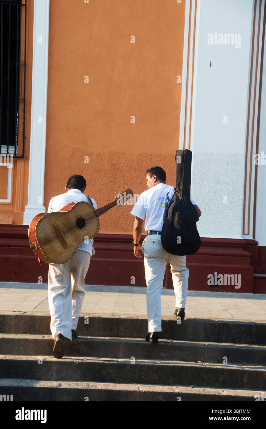 Nicaragua March 2009 Granada .Two musicians with their instruments ...