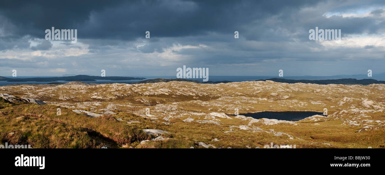 Loch and barren landscape, East coast, Isle of Harris, Outer Hebrides ...