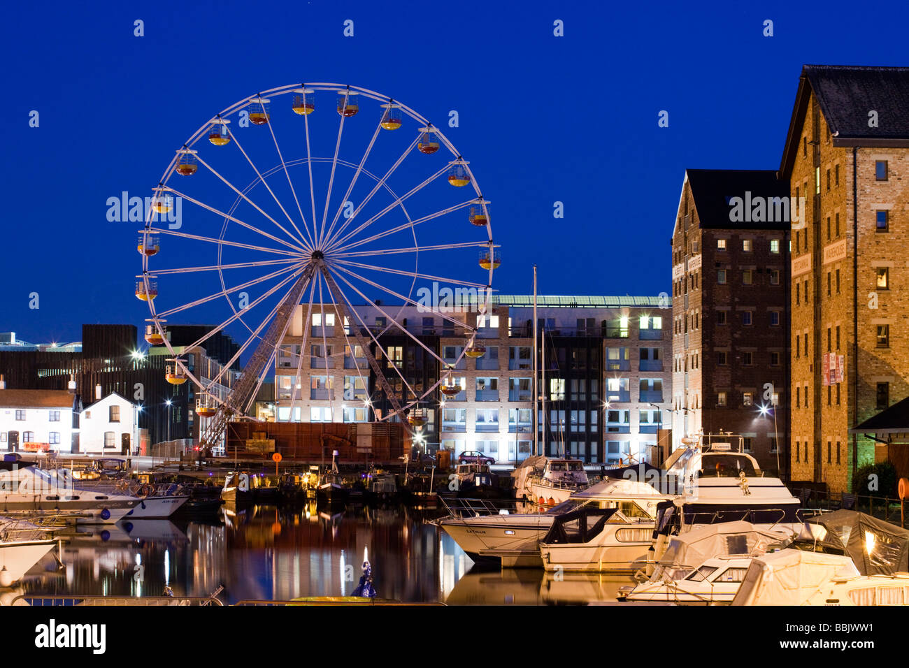 The Worlds Fair Wheel and Gloucester Docks at night during the Tall ...