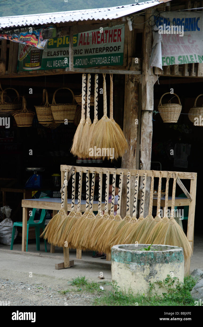 Roadside store with wicker products on display, North Luzon ...