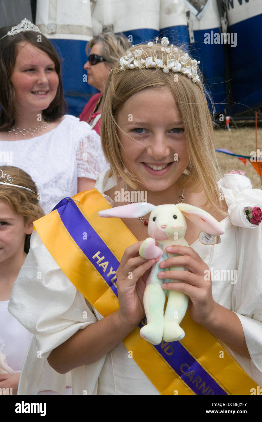 Carnival Queen with a toy rabbit from the fair, Hayling Island Carnival ...