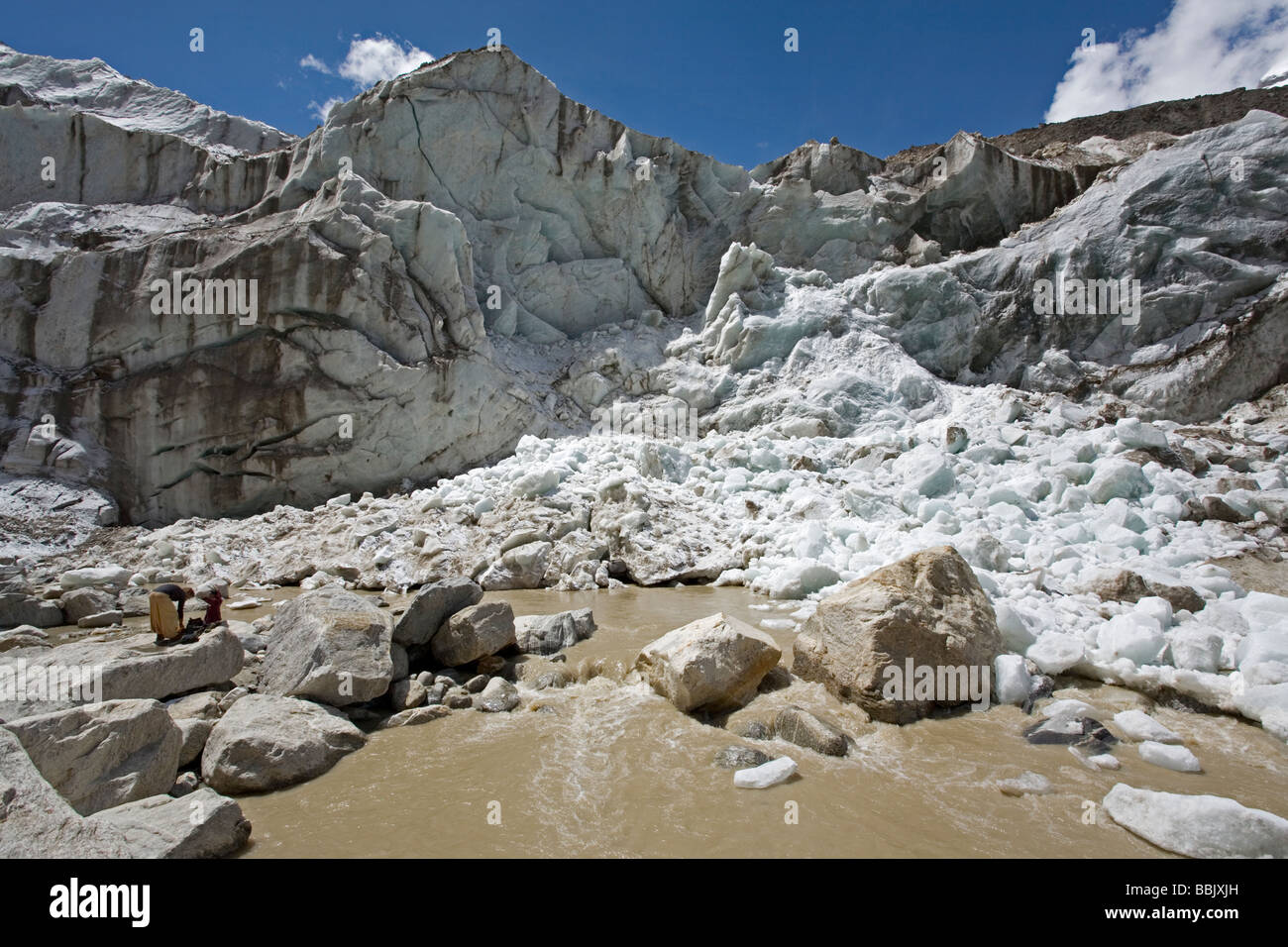 Gaumukh glacier.The source of the Ganges river. Gangotri National Park. Uttarakhand. India Stock ...