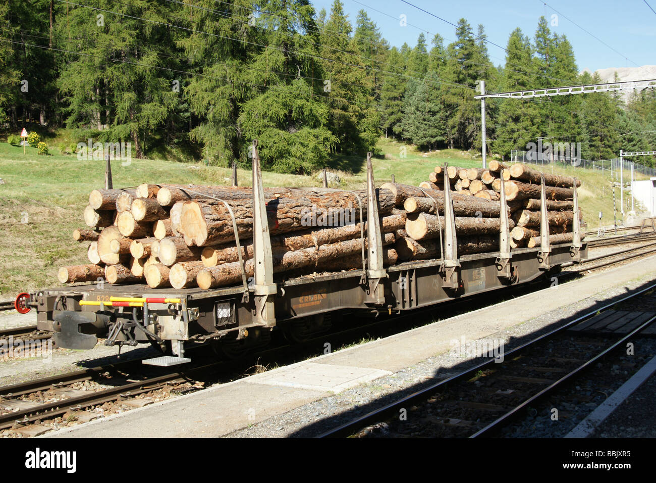 Log train, Switzerland Stock Photo - Alamy