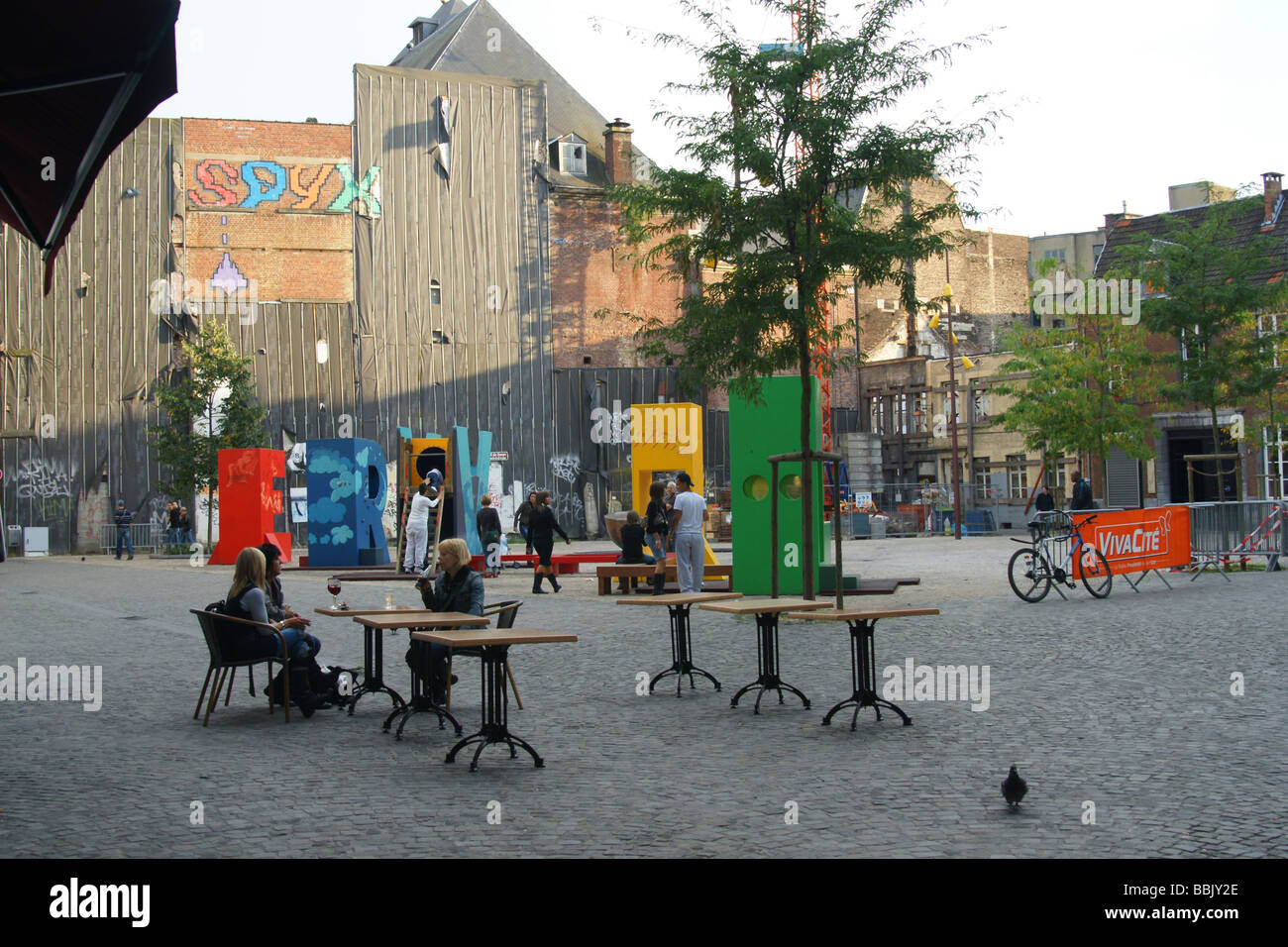 Square in Liege, Belgium Stock Photo - Alamy