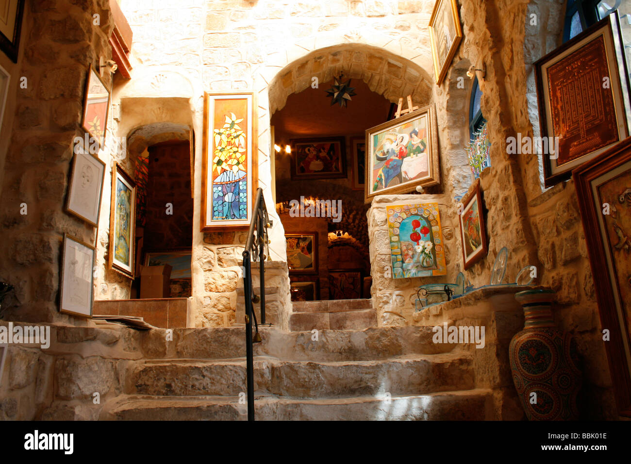 Small Galleries in the Sefad,Israel Stock Photo - Alamy