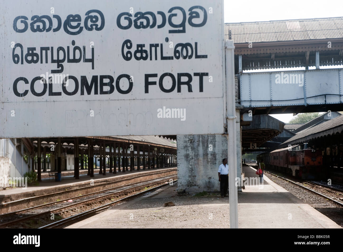 Colombo Fort station sign Stock Photo - Alamy