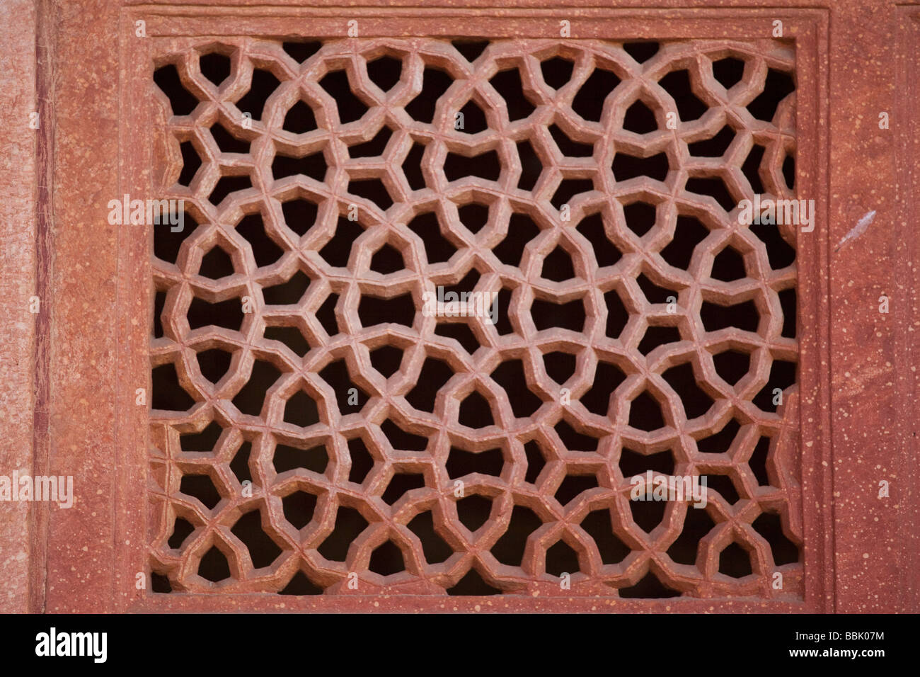 Islamic Patterns Carved in Red Sandstone in the Friday Mosque in ...