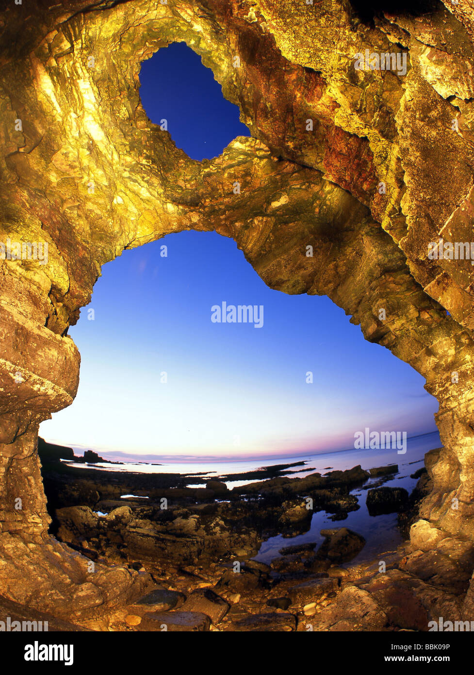 Rocky seascape near Marsden Bay along the South Tyneside coastline in ...