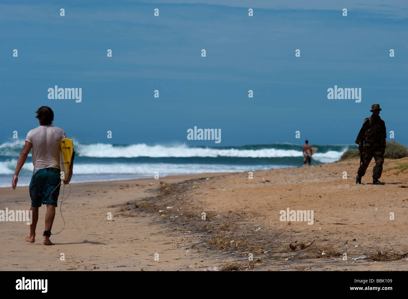 Surfer Soldier military Arugam Bay Sri Lanka East Coast Stock Photo - Alamy