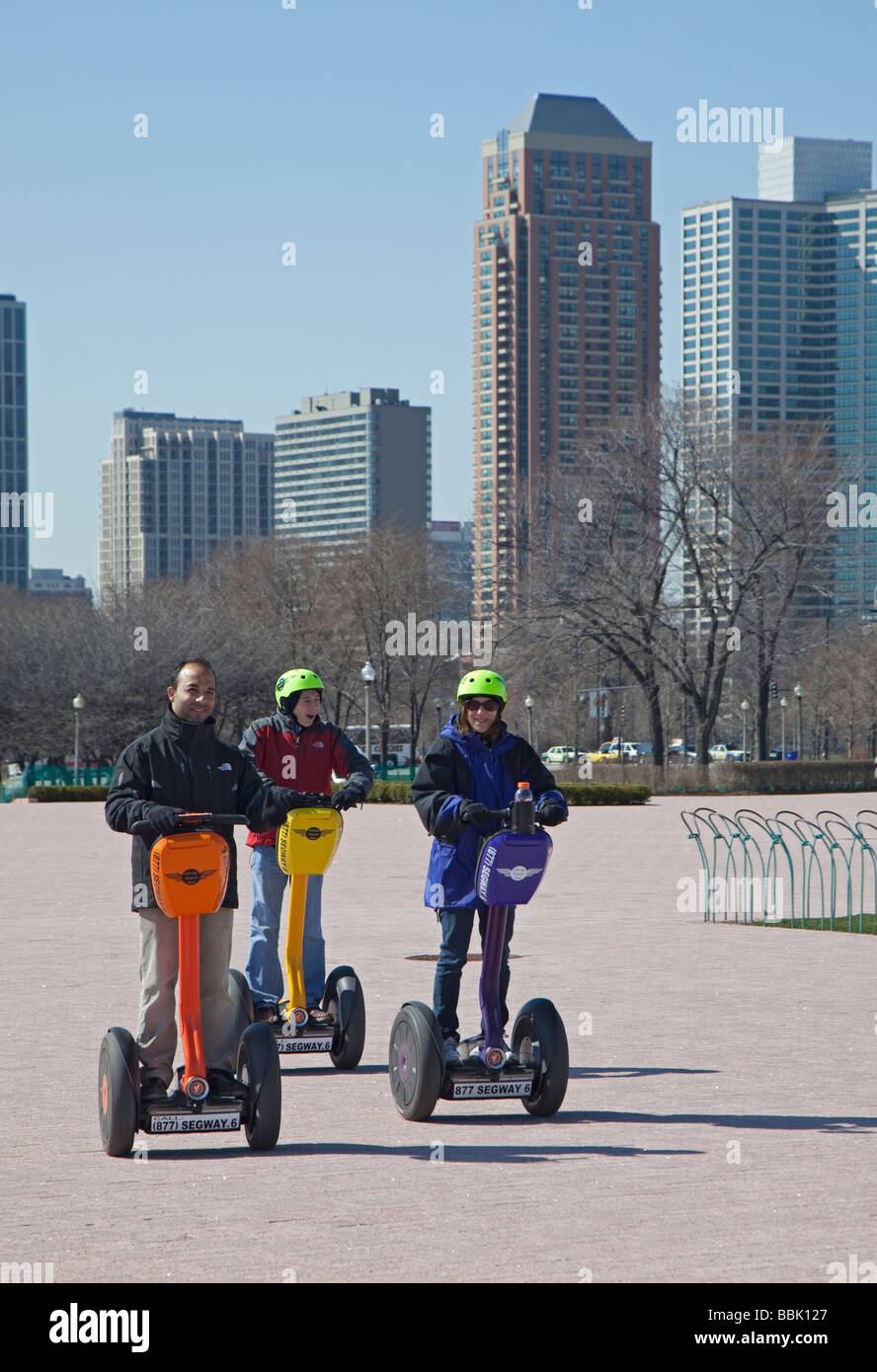 Chicago Illinois People ride Segway personal transporters in Grant Park ...