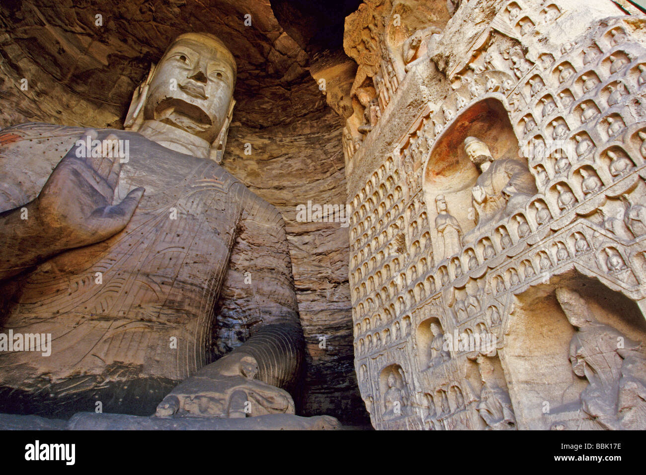 16.8 Meter high Sakyamuni Buddha in Cave 19 of Yungang Buddhist ...