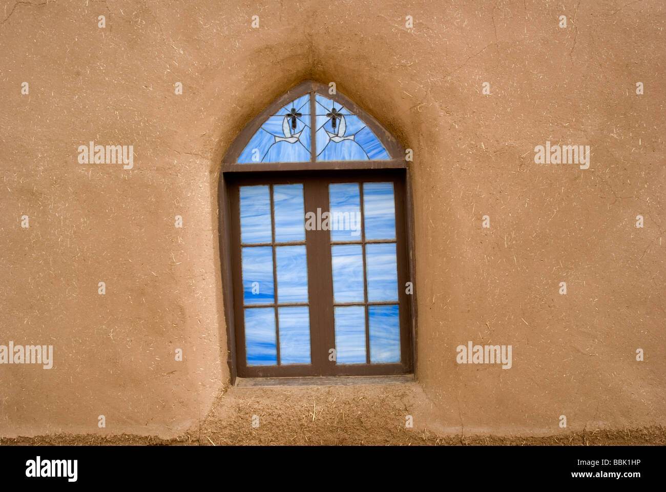 USA New Mexico Taos Pueblo Adobe building window church window small ...