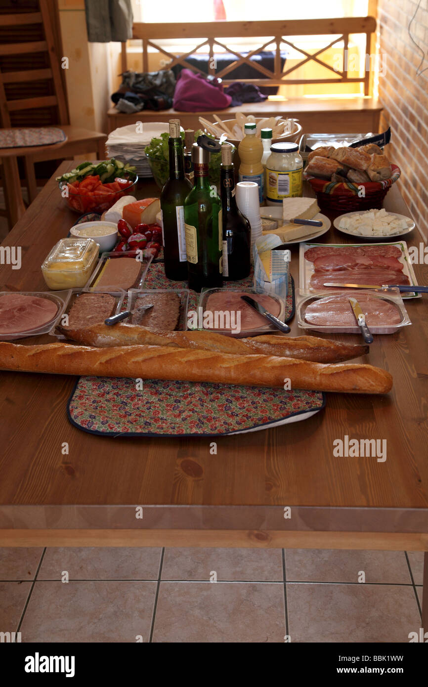 French lunch table Stock Photo - Alamy