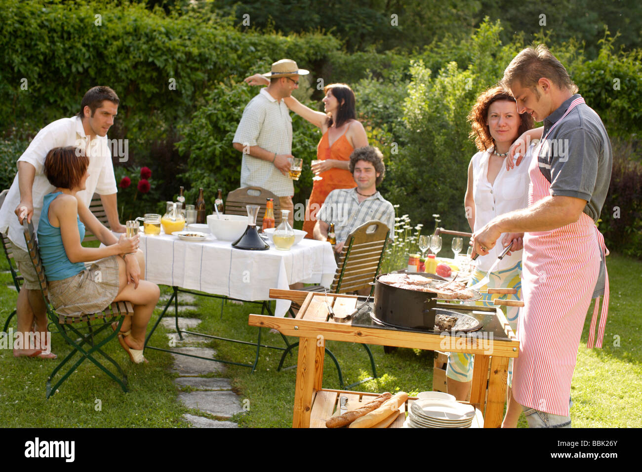 Barbecue Party Garden Party Grill Party Stock Photo - Alamy