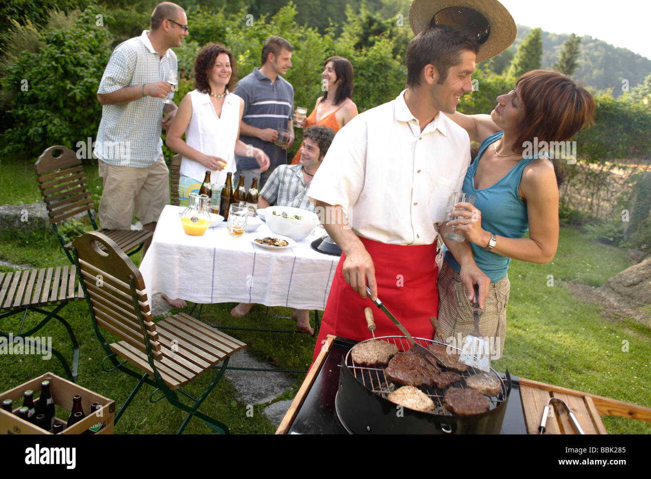 Barbecue Party Garden Party Grill Party Stock Photo - Alamy