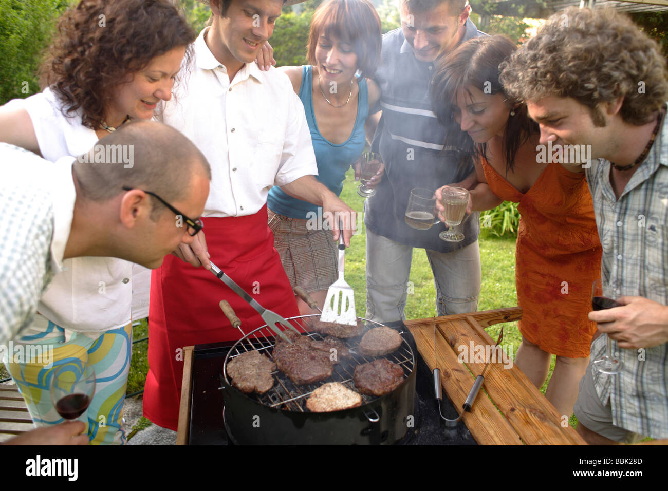 Barbecue Party Garden Party Grill Party Stock Photo - Alamy