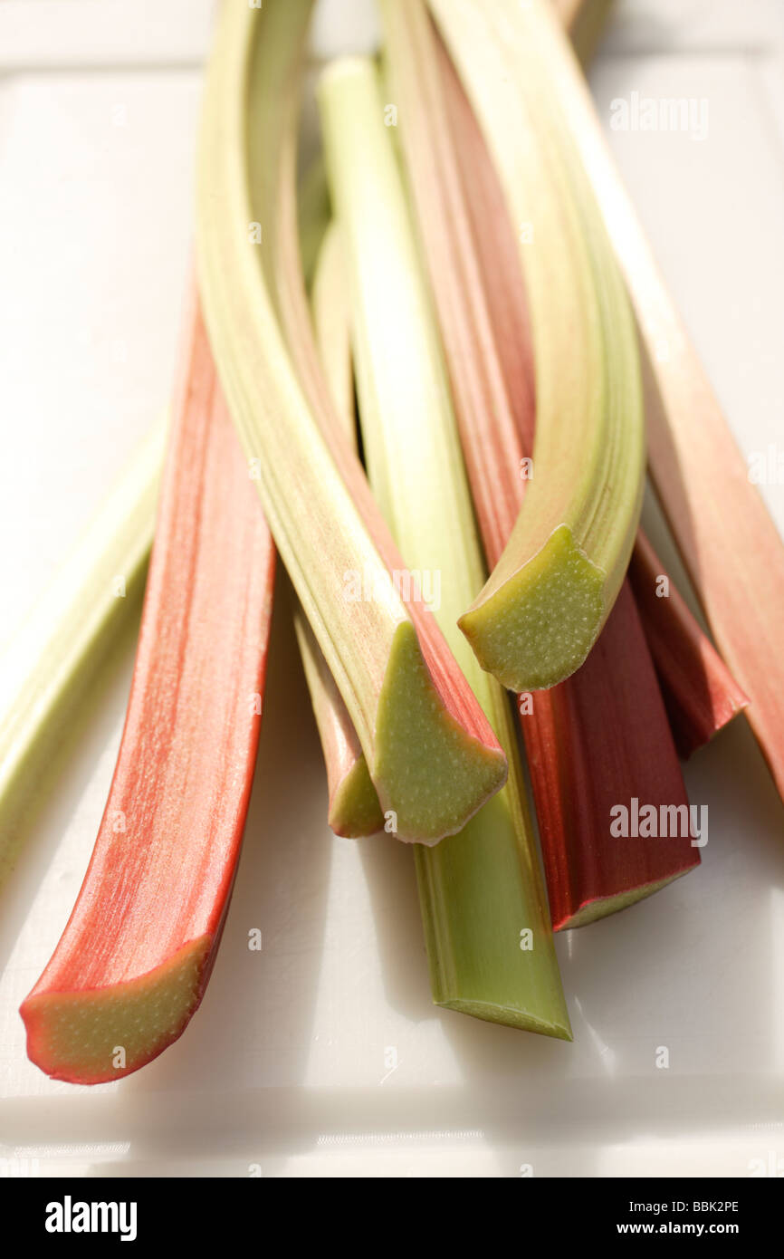 Cut Rhubarb Rheum rhabarbarum Stock Photo - Alamy