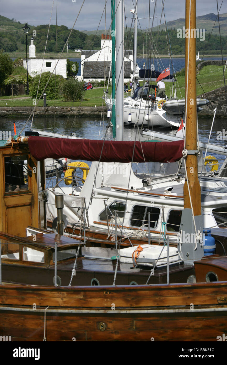 Crinan Canal, Scotland. Leisure and fishing boats berthed in Crinan ...