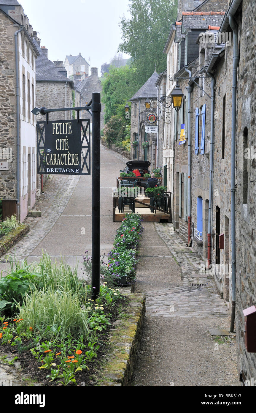 Street in Lehon France showing the award Petite Cité de Caractère or ...