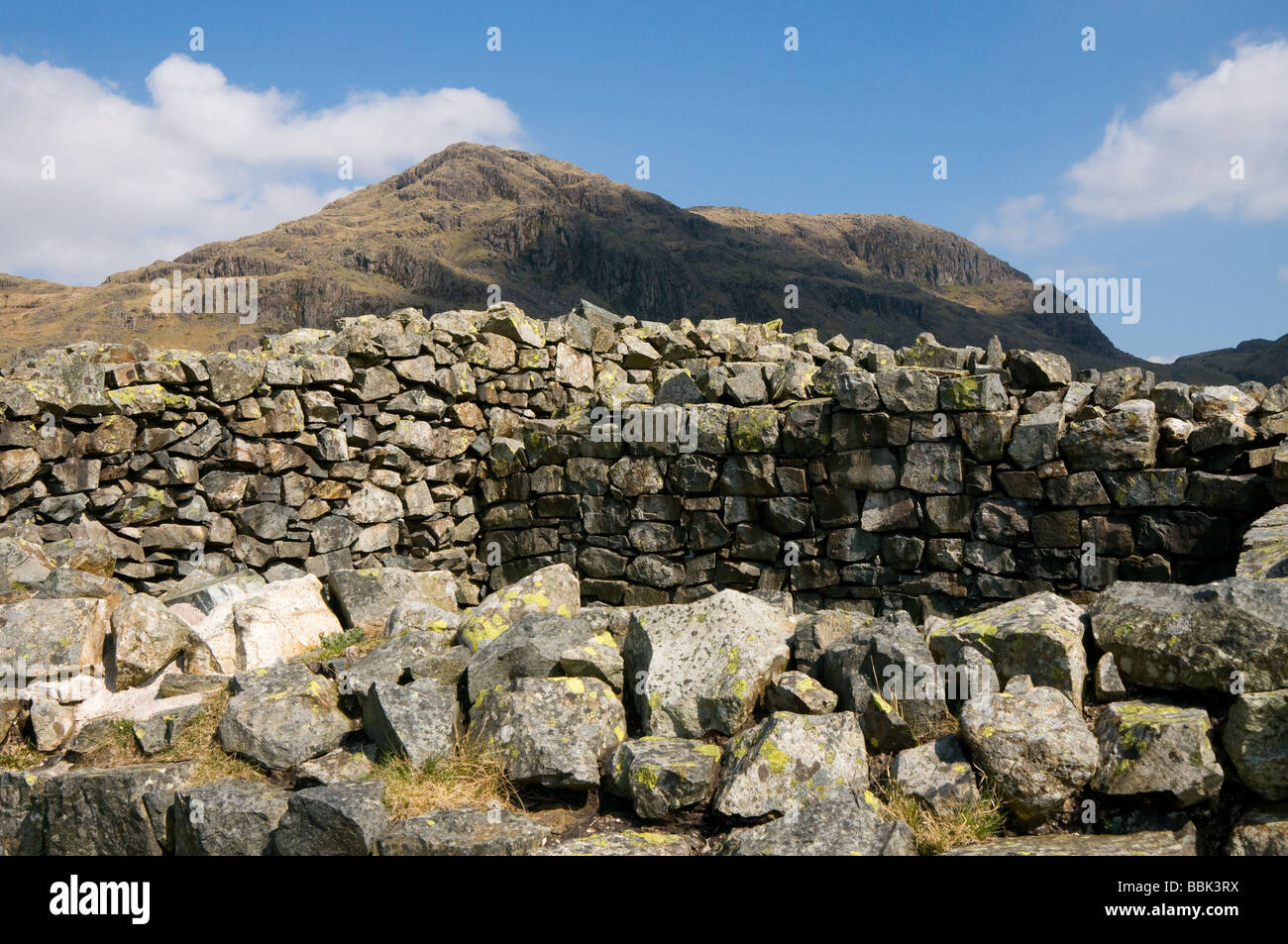 The Roman Fort,Hardknott Castle with Hard Knott and the pass behind.The ...