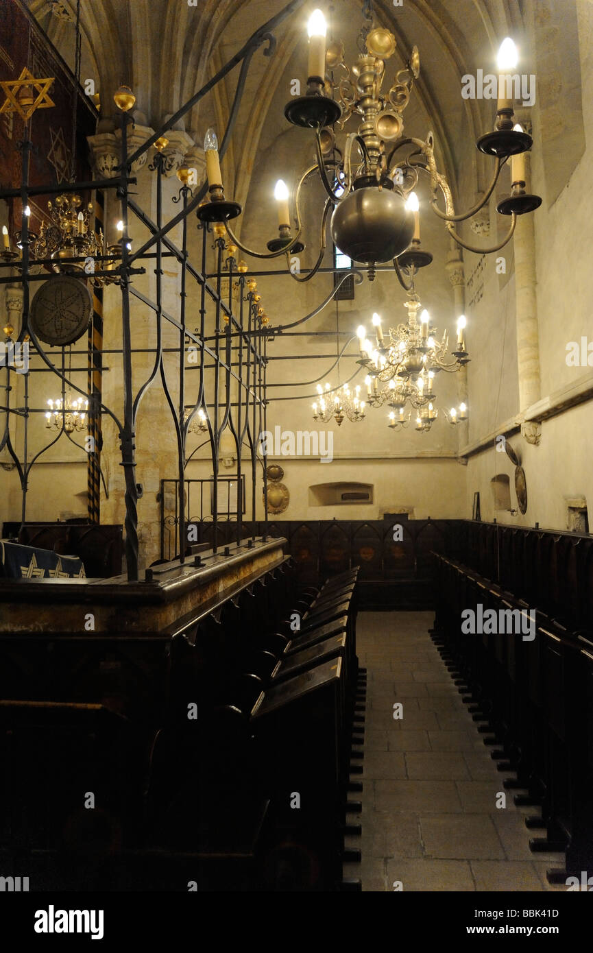 Old new synagogue (staronova synagoga) interior Prague Czech Republic ...