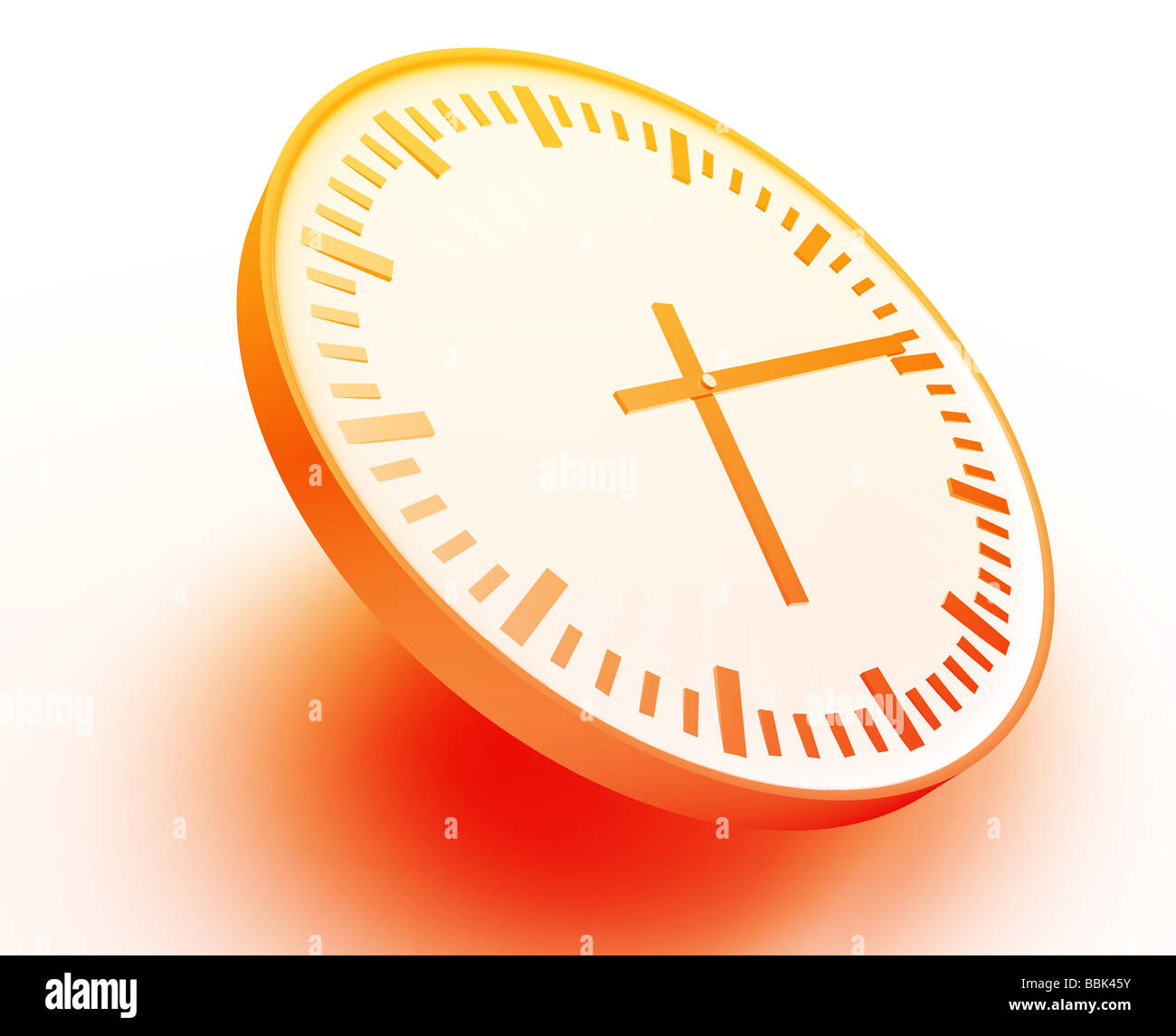 Floating colored clock illustration plain elegant style Stock Photo - Alamy