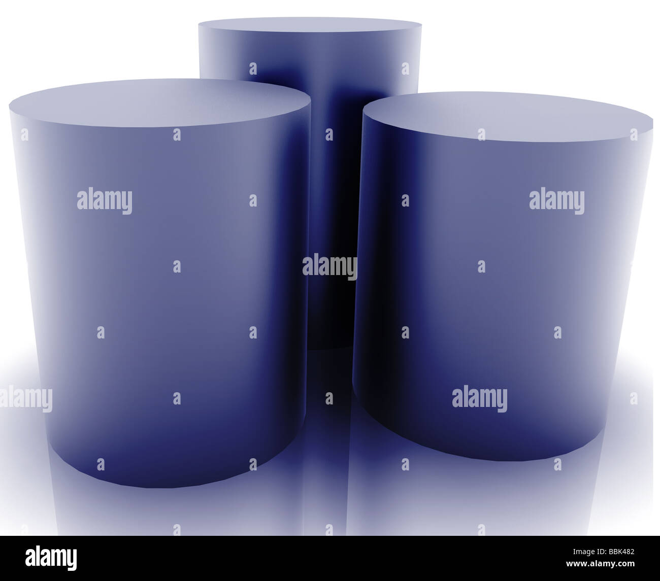 Database storage technology abstract illustration with 3d cylinders ...