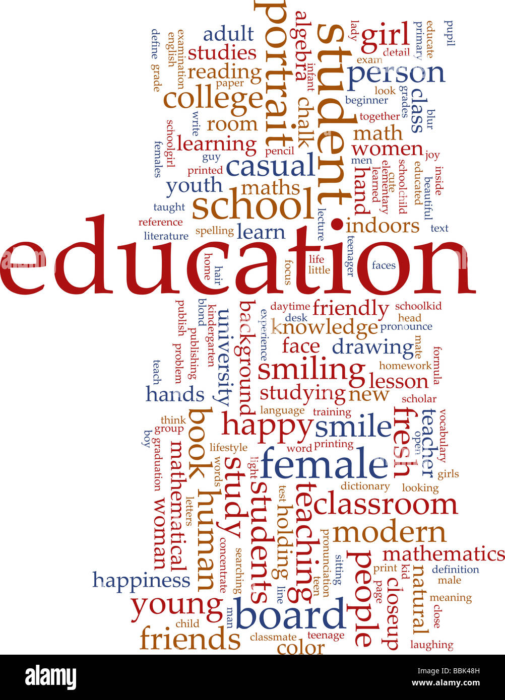 Word cloud concept illustration of education studies Stock Photo - Alamy