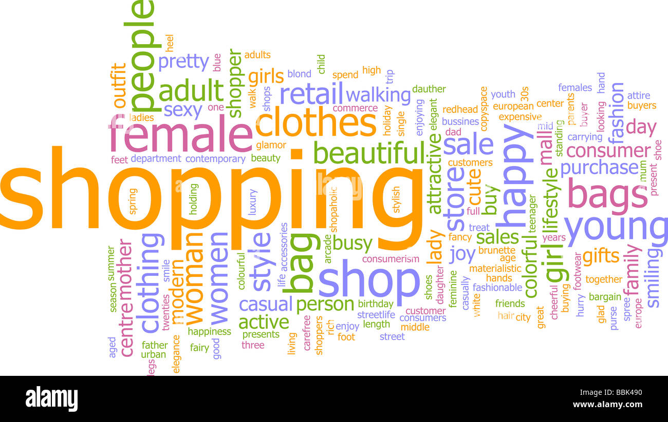 Word cloud concept illustration of consumer shopping Stock Photo - Alamy