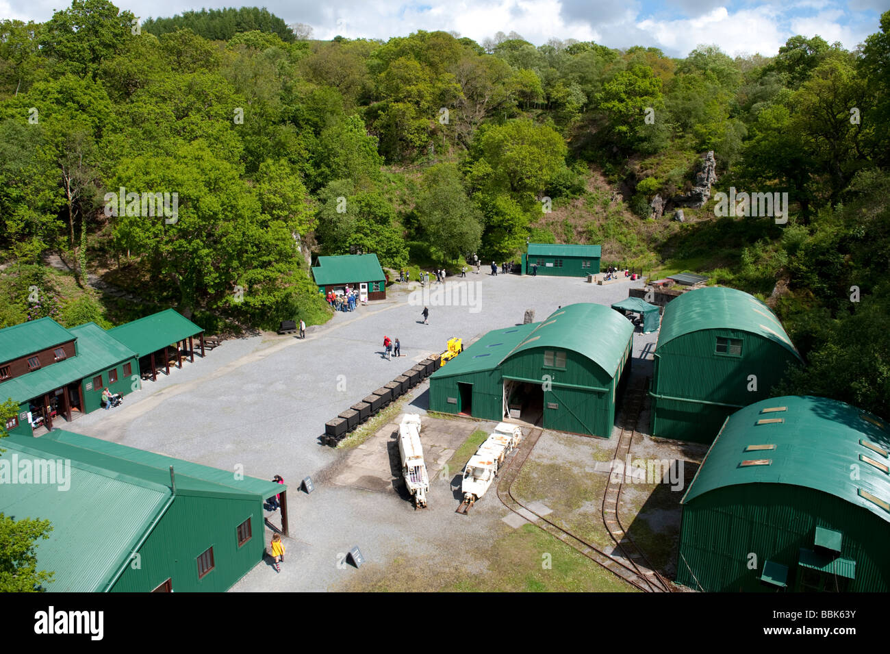 A view of Dolaucothi Gold Mine from the top of the winding wheel ...