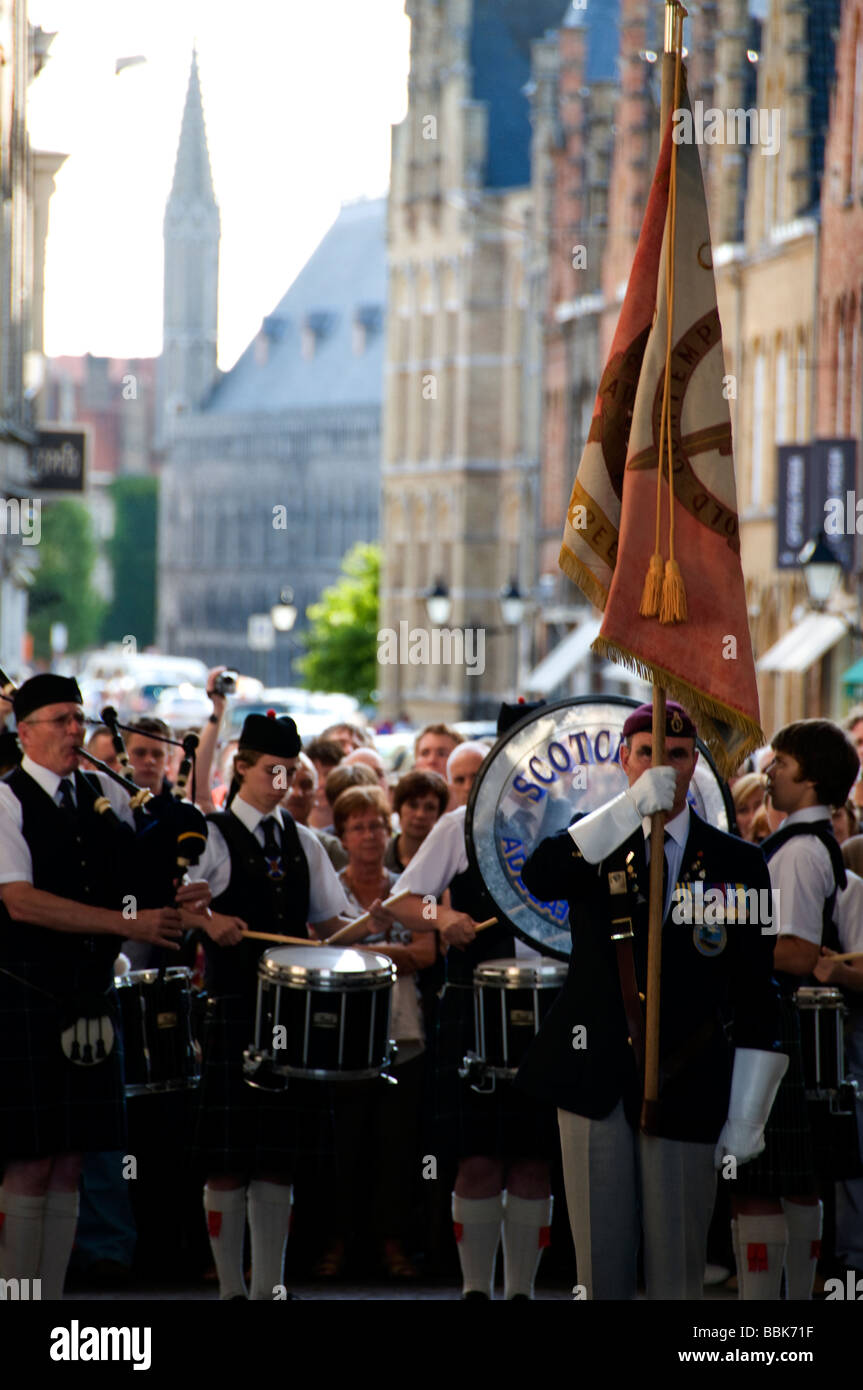 Band performing the last post at Ieper (Ypres) memorial Menin Gate West ...