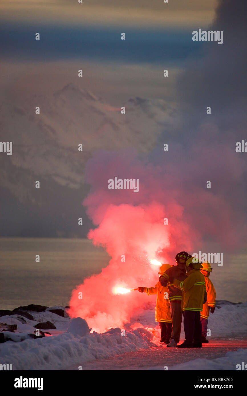 AVTEC students training on flare usage Seward Alaska Stock Photo - Alamy