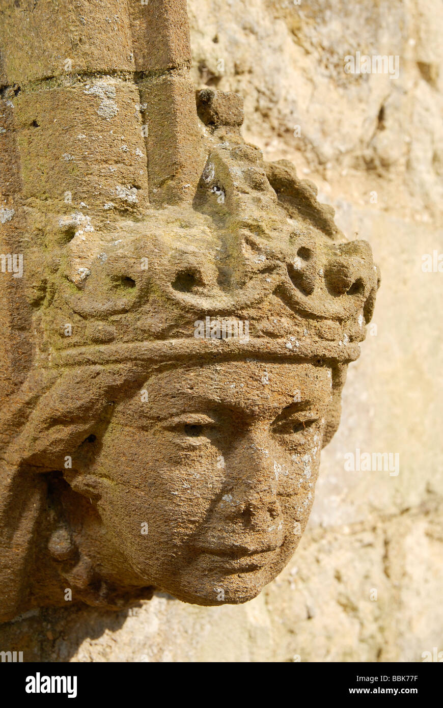 Stone carving on the wall of St Michael and all Angels Church in ...