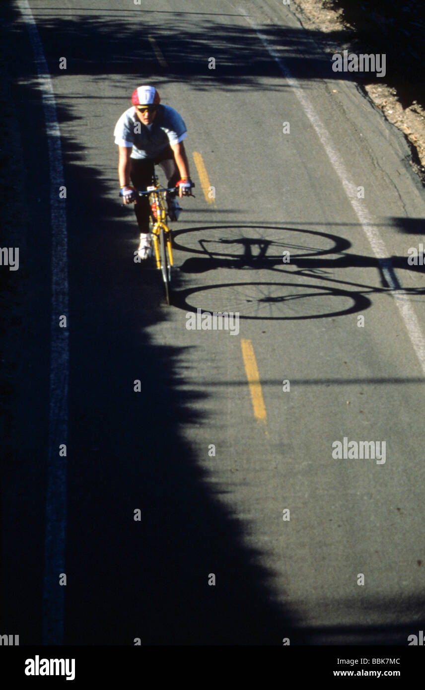 bike bicycle ride safe shadow fast speed path trail sport exercise ...