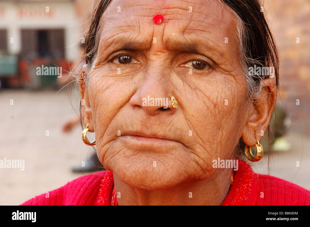 Portrait of a Nepalese woman in Kathmandu, NEPAL Stock Photo - Alamy