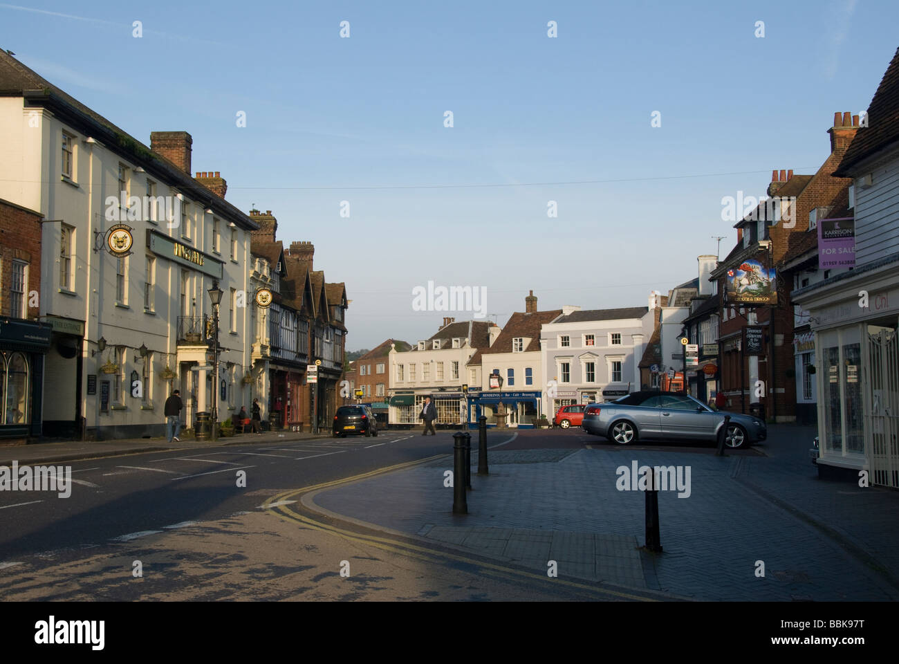 Market Square and shops, Westerham Kent England UK Stock Photo - Alamy