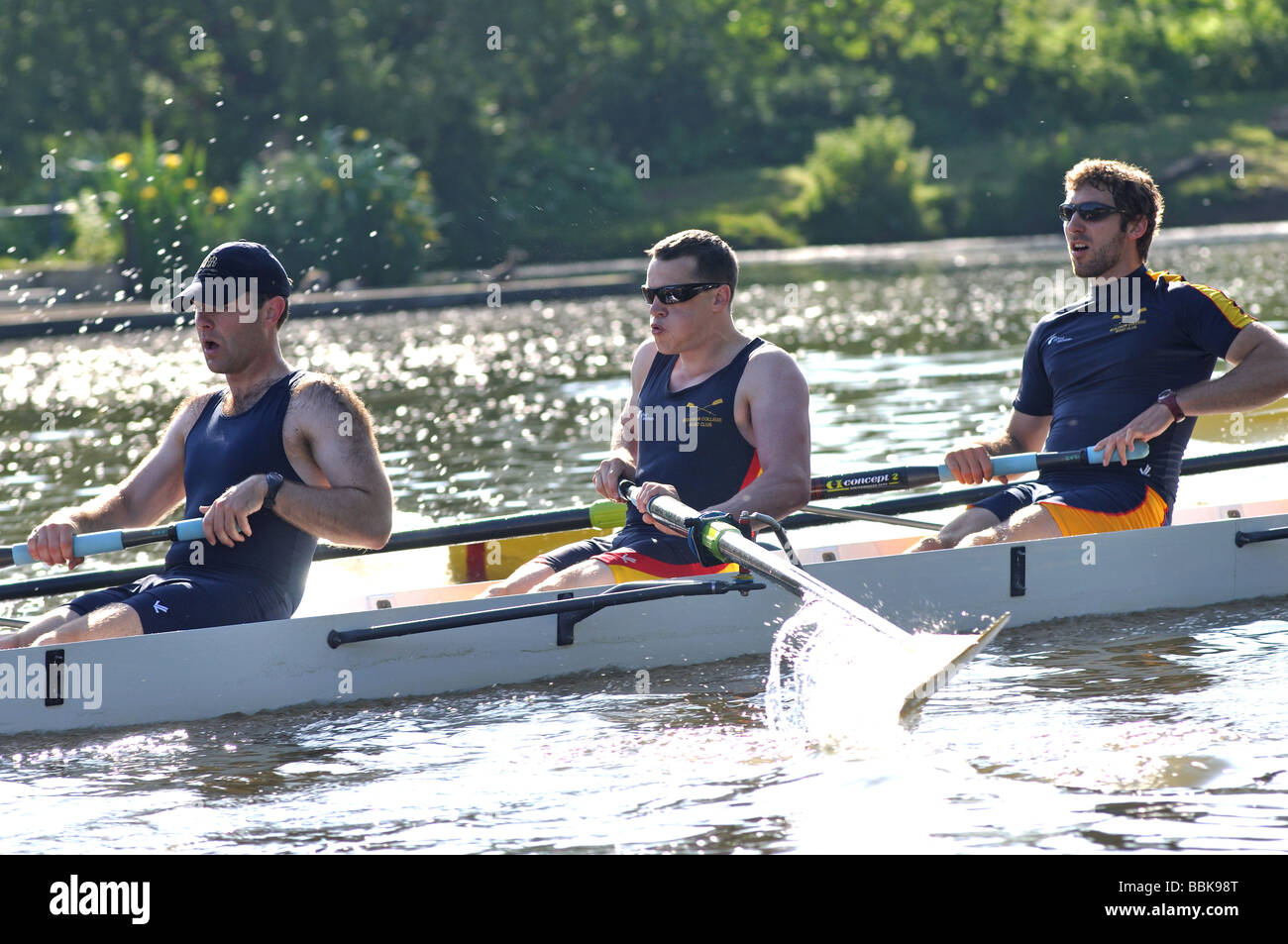 Student rowers on River Thames, Oxford, Oxfordshire, England, UK Stock ...